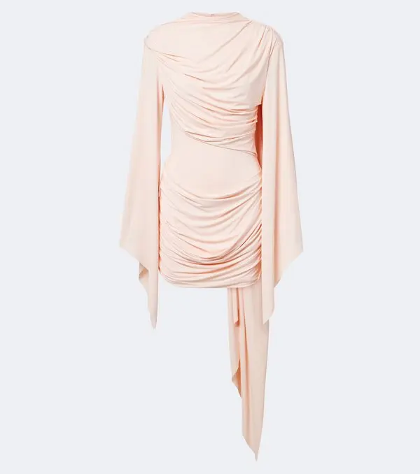 DE LA VALI Draped Jersey Mini Dress - Pink