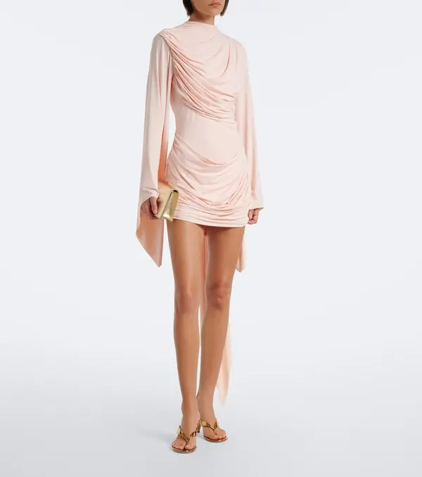 DE LA VALI Draped Jersey Mini Dress