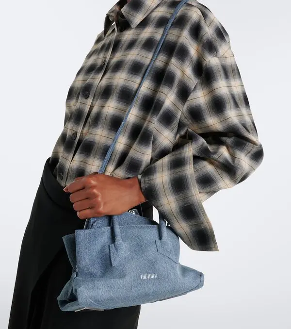 Attico La Passeggiata Mini Denim Top-handle Bag