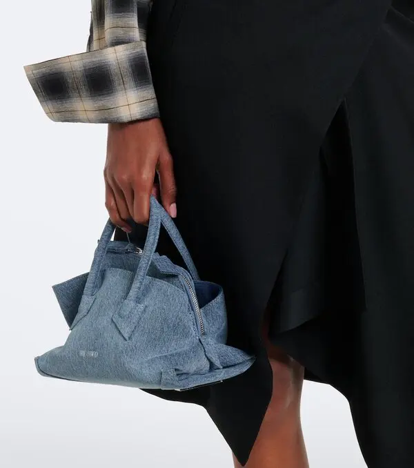 Attico La Passeggiata Mini Denim Top-handle Bag