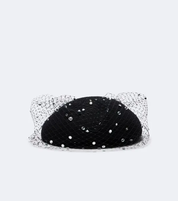 JENNIFER BEHR Voilette Embellished Hat - Black