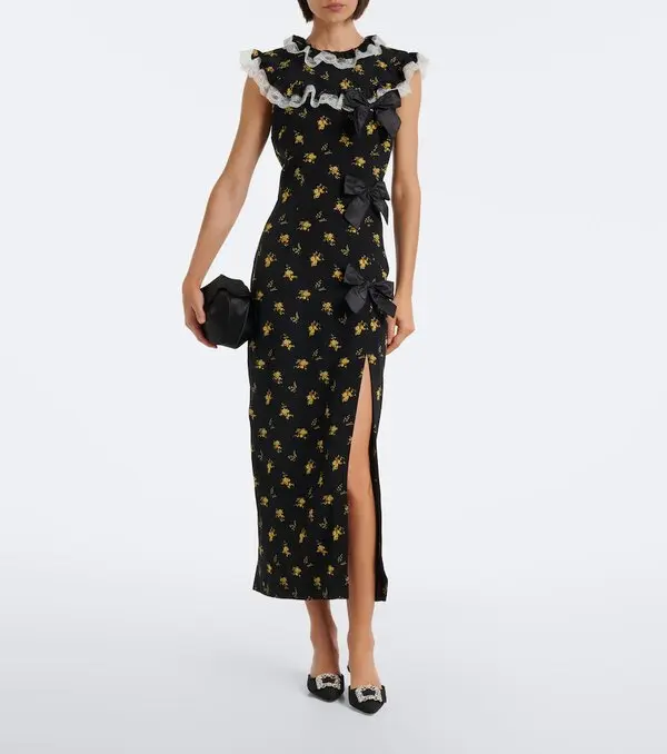 Alessandra Rich Floral Silk Gown
