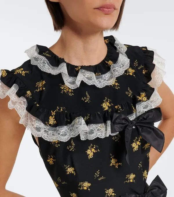 Alessandra Rich Floral Silk Gown