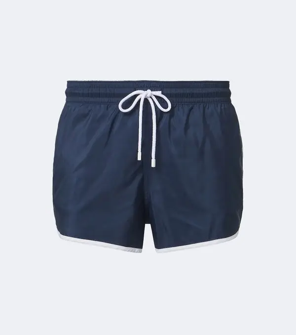 Vilebrequin Mid-rise Swim Trunks With Drawstring Waist - Blue