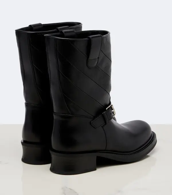 Valentino Garavani Vlogo Leather Biker Boots