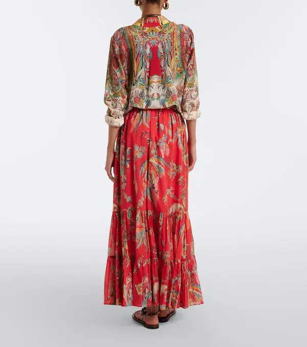 Etro Printed Cotton Maxi Skirt