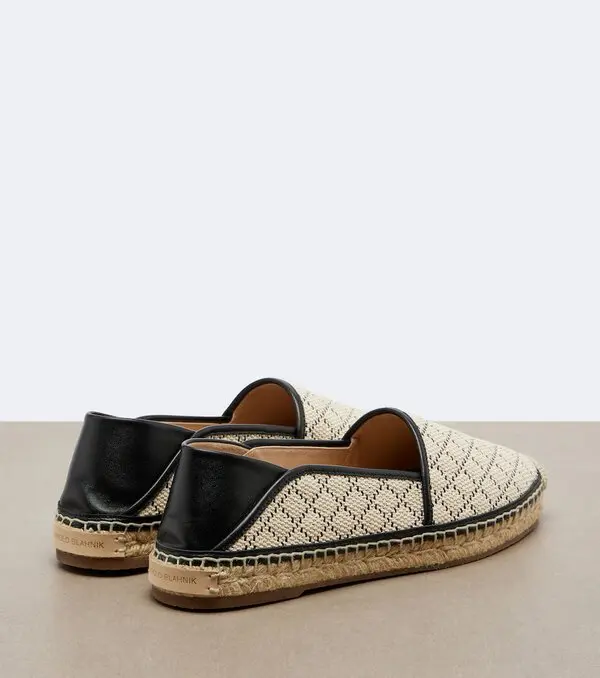 Manolo Blahnik Raffia-effect Espadrilles - Beige