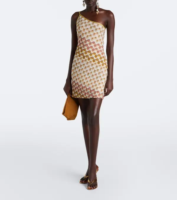 Missoni One-shoulder Lamé Minidress