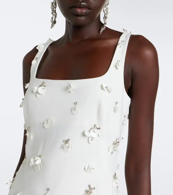 Simkhai Ziva Embellished Crêpe Mini Dress - White
