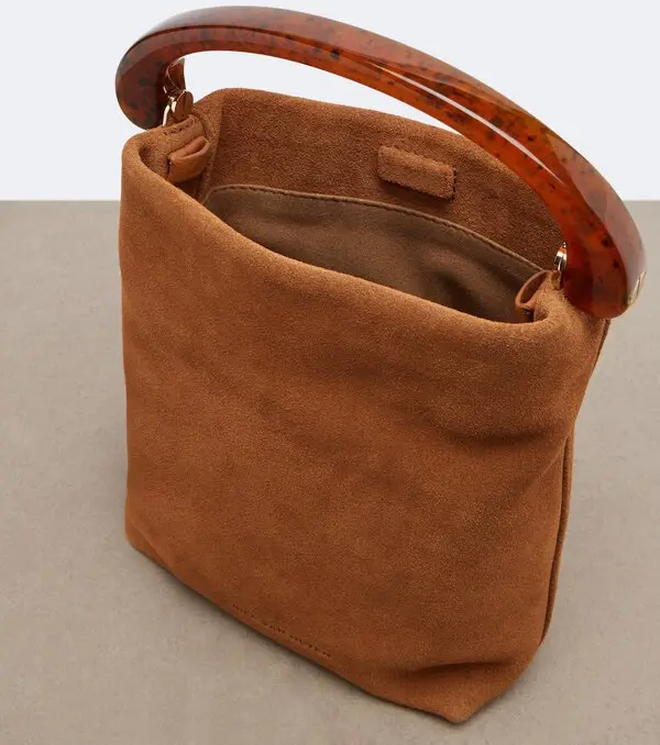 Dries Van Noten Suede Top Handle Bag - Brown
