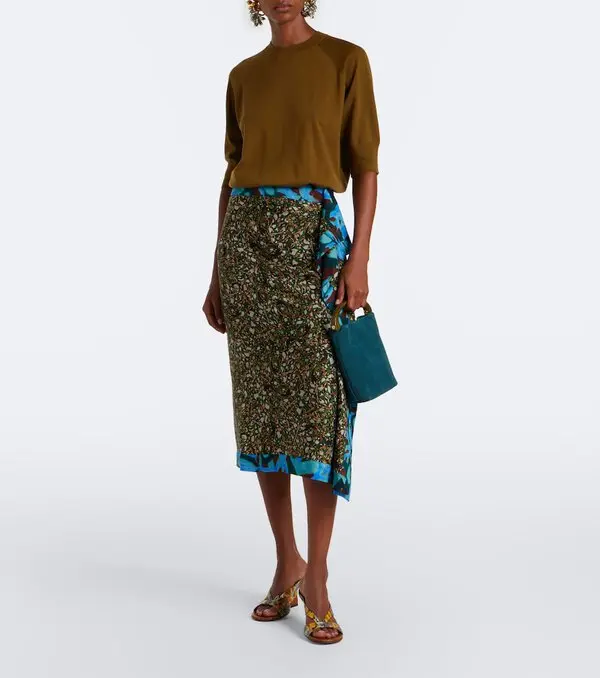Dries Van Noten Suede Top Handle Bag - Brown