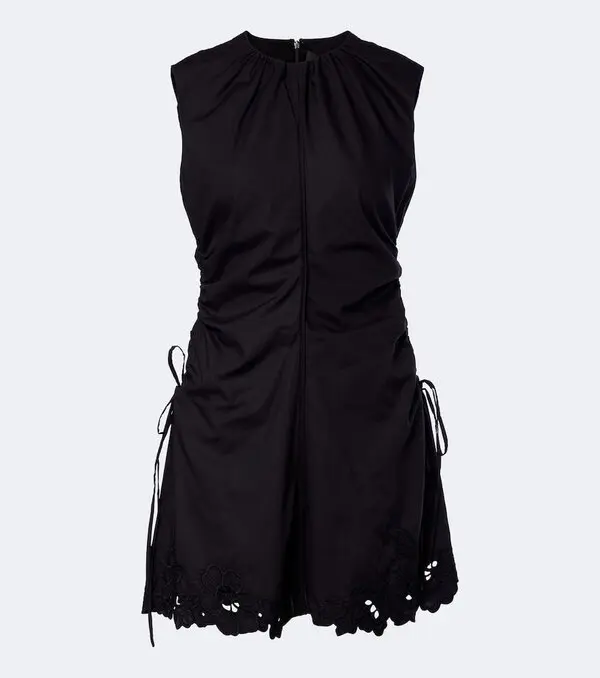 SIR. Klara Ruched Cotton Mini Dress - Black
