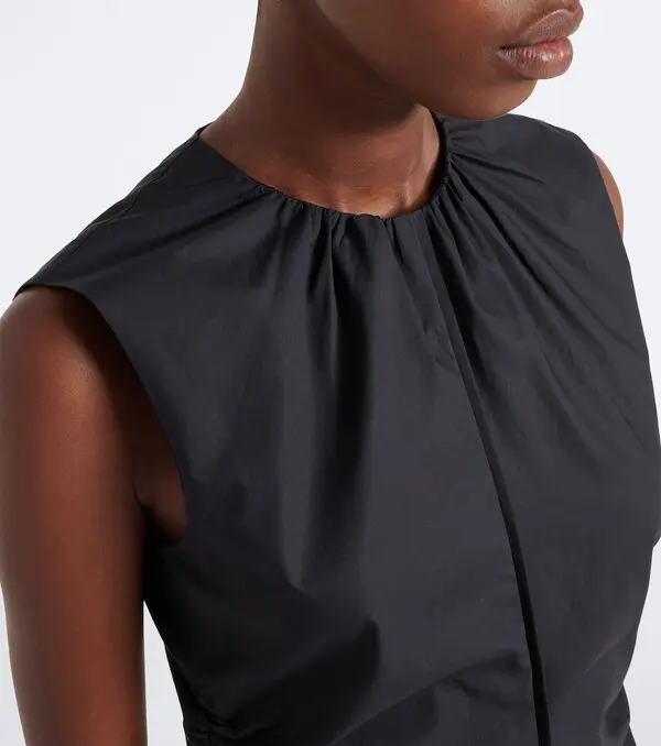 SIR. Klara Ruched Cotton Mini Dress - Black