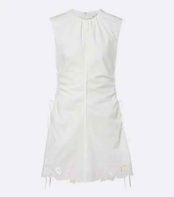 SIR. Klara Ruched Cotton Mini Dress - White
