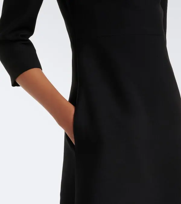 Valentino Garavani Crepe Couture Embellished Midi Dress - Black