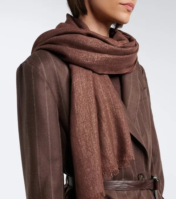 Brunello Cucinelli Lurex® Cashmere And Silk-blend Scarf
