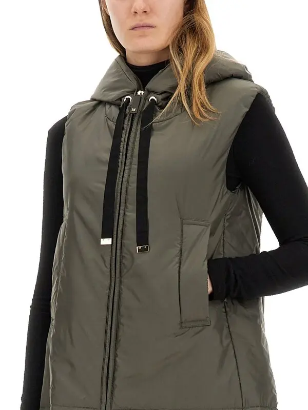 Max Mara Sleeveless Hooded Vest - Gray
