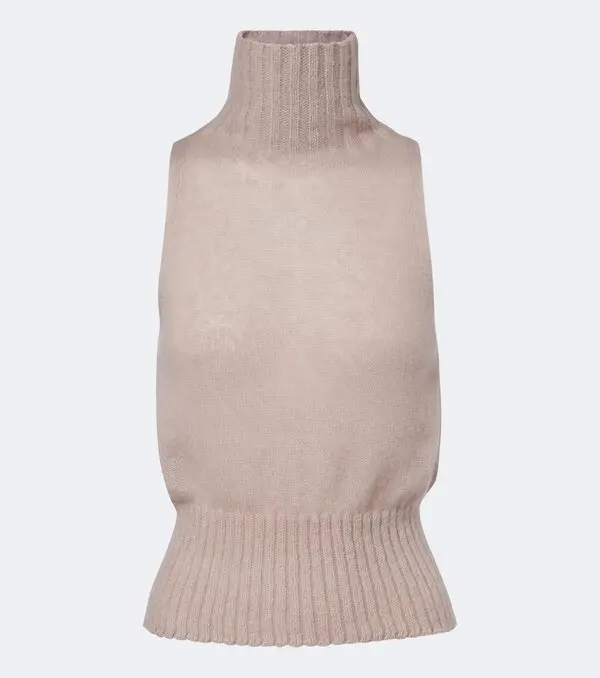 TOM FORD Cashmere And Silk-blend High-neck Vest - Beige