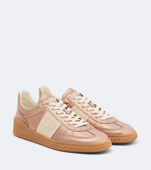 Valentino Garavani Upvillage Metallic Leather Sneakers - Pink