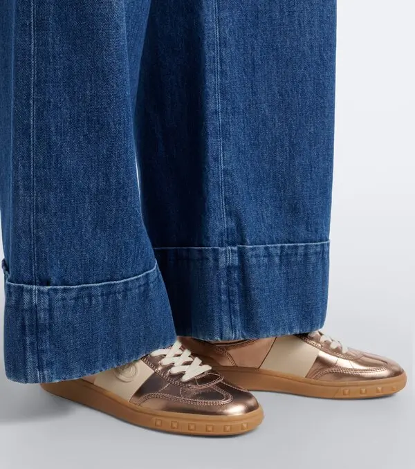 Valentino Garavani Upvillage Metallic Leather Sneakers