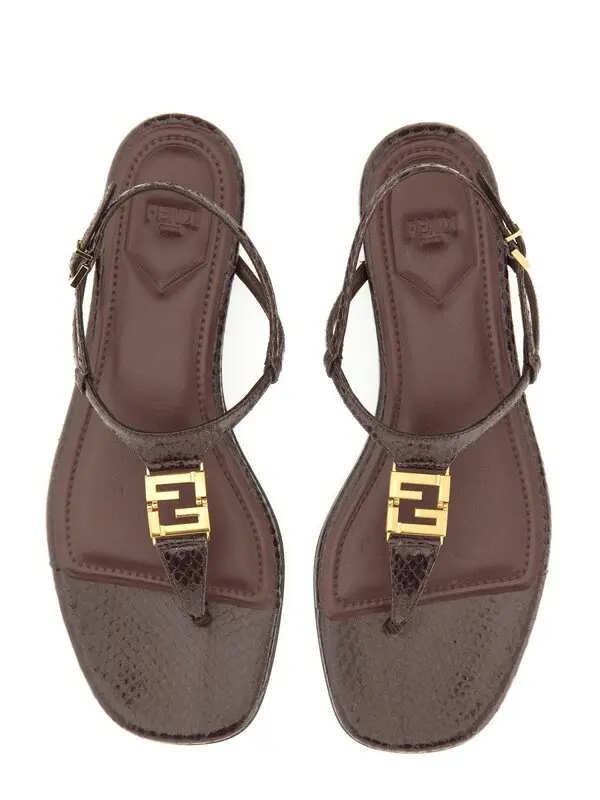Fendi Ayers Python Skin Sandals