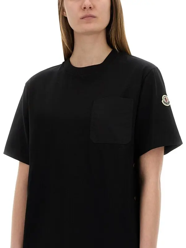 Moncler Cotton T-shirt With Side Buttons