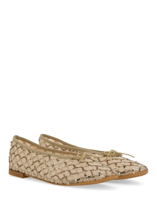 Repetto Ballerina Flats With Sequins And Bow Detail