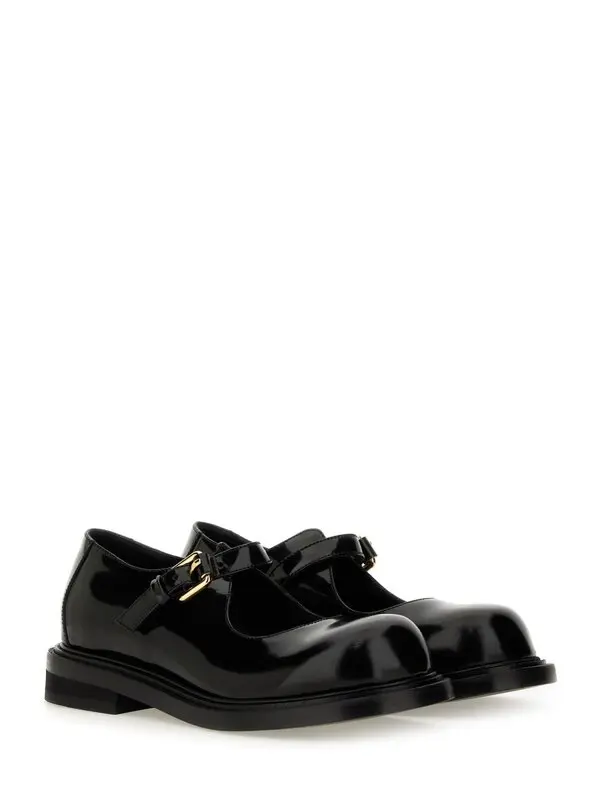 Moschino Mary Jane Flat Shoes - Black