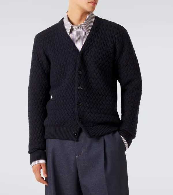 Bottega Veneta Intrecciato Wool Cardigan