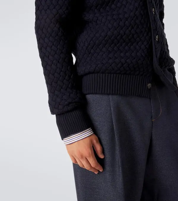 Bottega Veneta Intrecciato Wool Cardigan