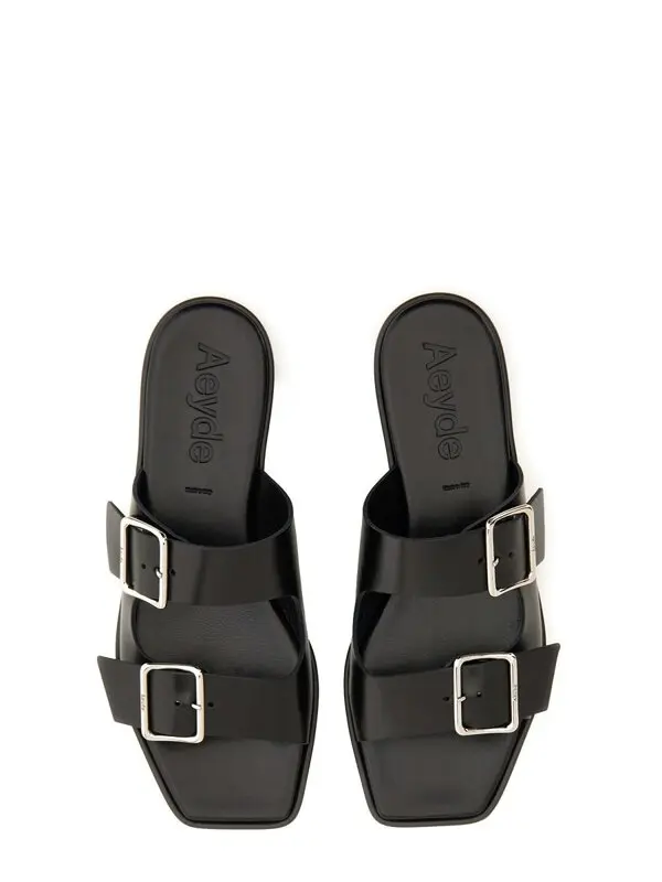 AeydĒ Tonya Buckled Calf Leather Sandals
