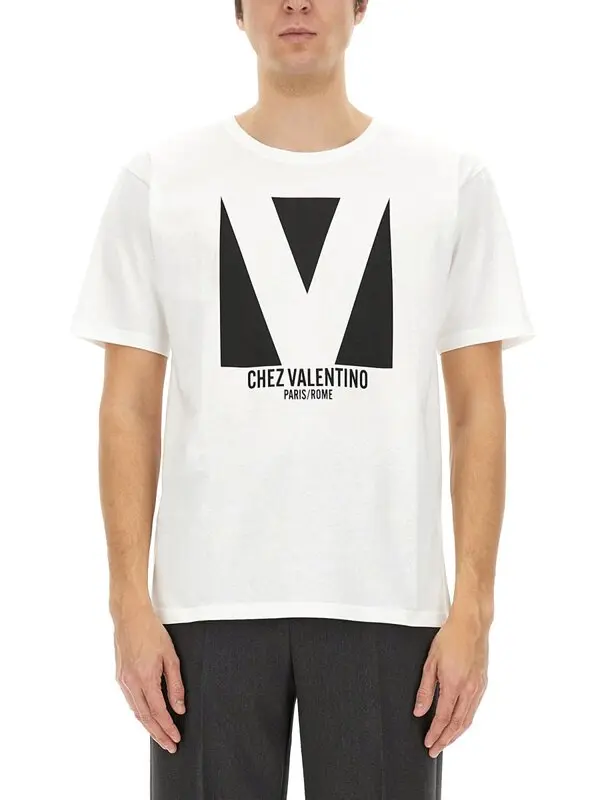 Valentino Garavani Cotton T-shirt With Chez Print
