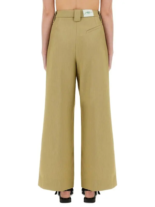 GANNI Twill Suit Pants - Cream