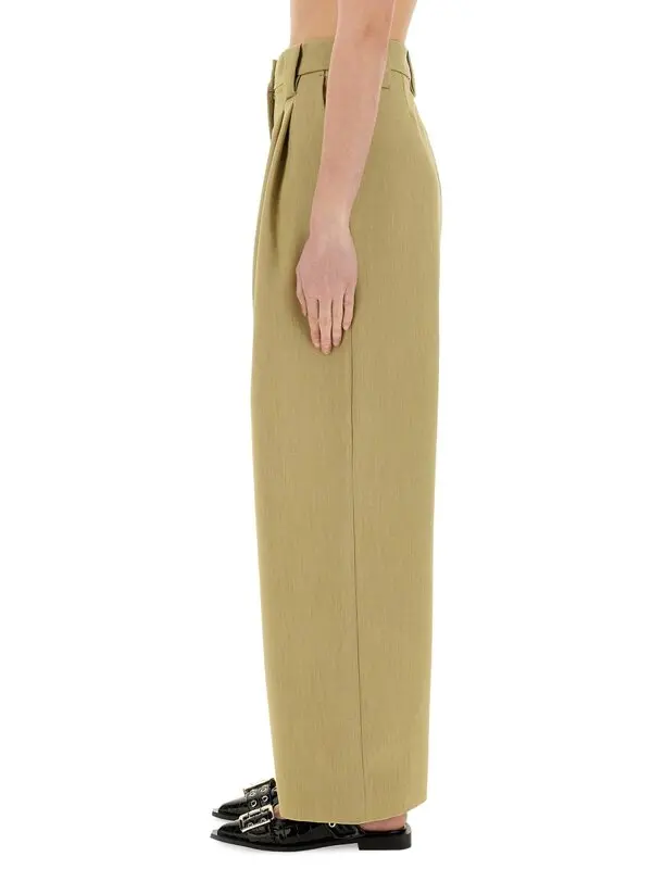 GANNI Twill Suit Pants - Cream