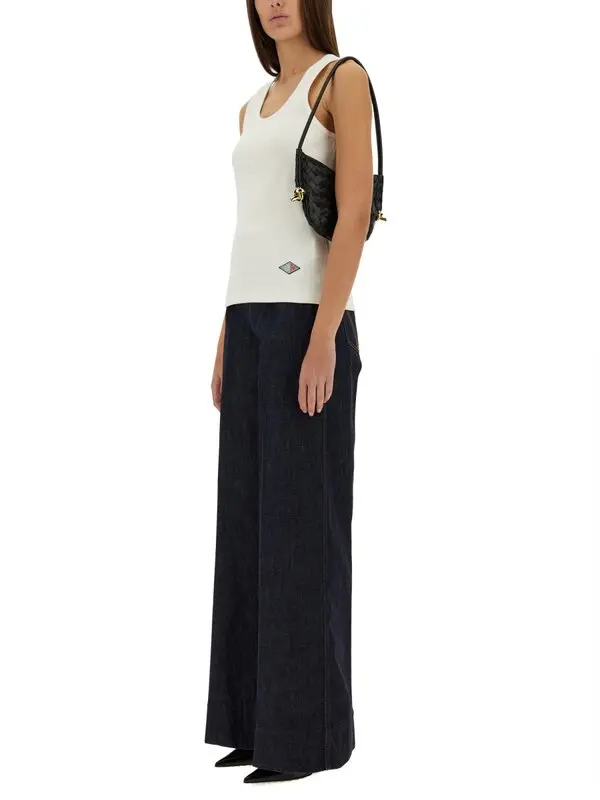Bottega Veneta Ribbed Cotton Jersey Tank Top - White