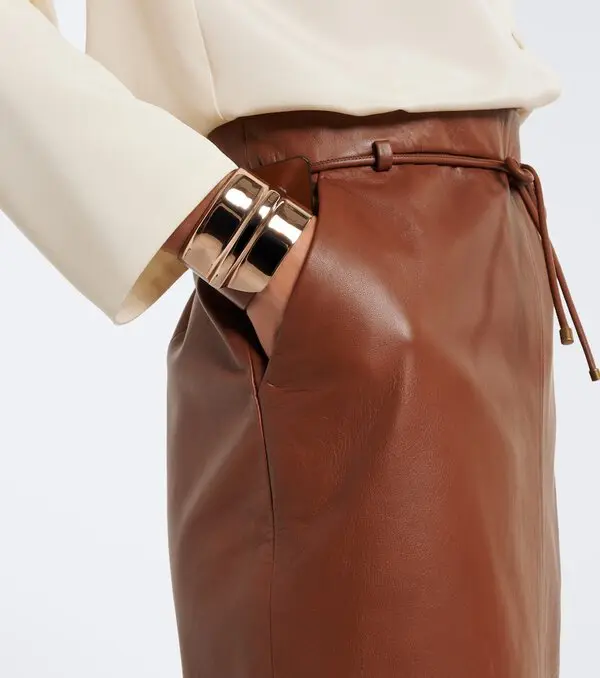 Max Mara Leather And Metal Bracelet