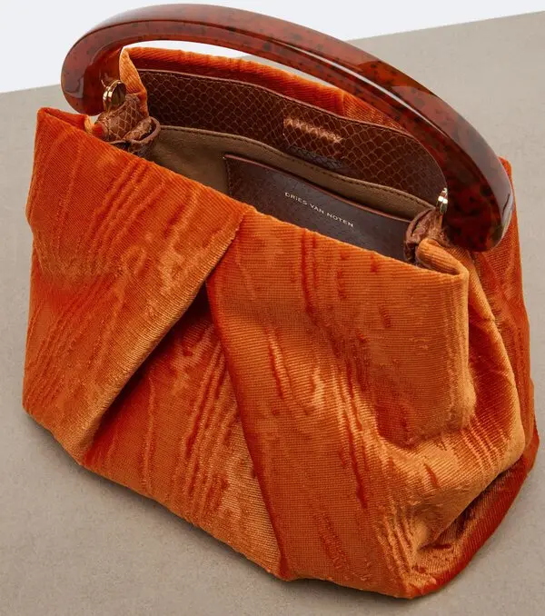 Dries Van Noten Velvet Top-handle Bag