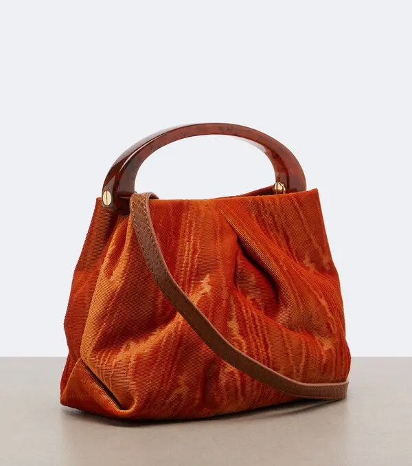 Dries Van Noten Velvet Top-handle Bag - Orange
