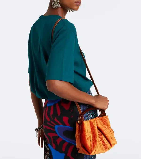 Dries Van Noten Velvet Top-handle Bag - Orange