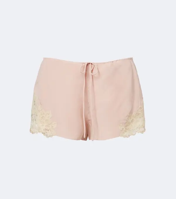 DE LA VALI Elia Lace-trimmed Shorts - Pink
