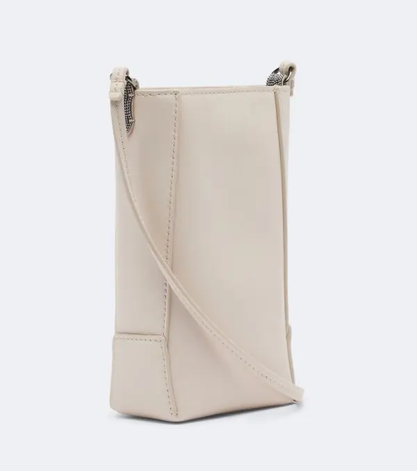 Brunello Cucinelli Duo Mini Monili Leather Phone Pouch