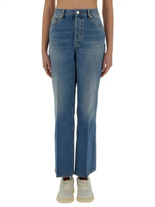 Gucci Denim Pants With Logo Label