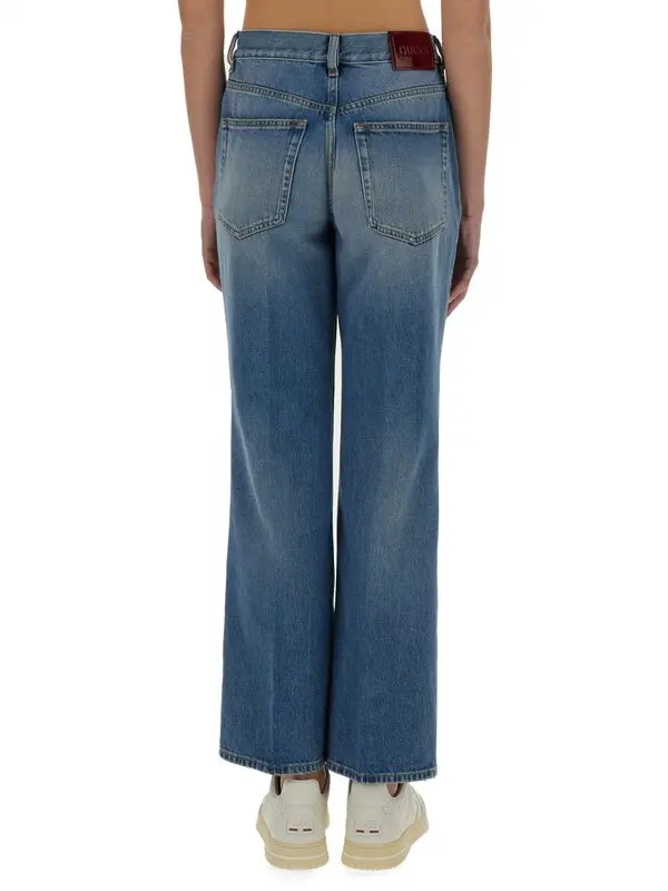 Gucci Denim Pants With Logo Label