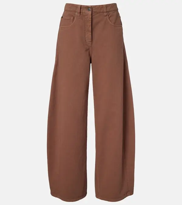 Brunello Cucinelli Monili Wide-leg Jeans - Brown
