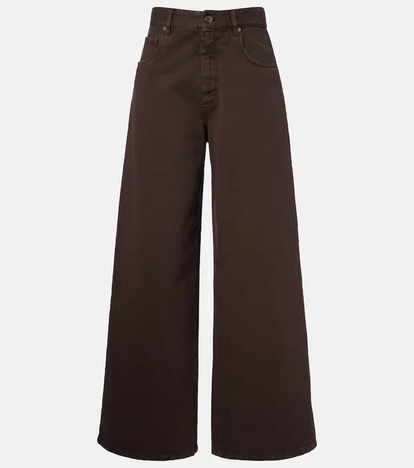 Brunello Cucinelli Monili Wide-leg Jeans - Brown