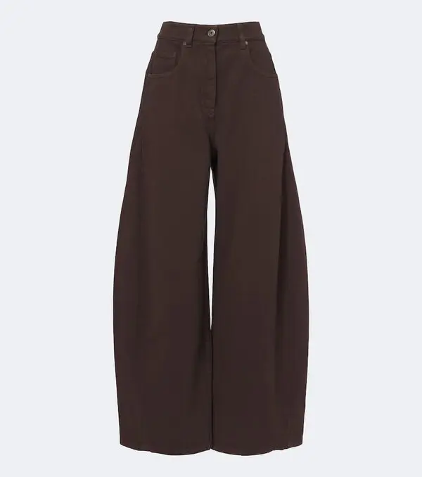 Brunello Cucinelli Monili Wide-leg Jeans - Brown