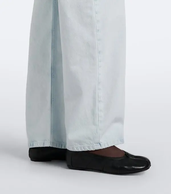 MAISON MARGIELA Cutout Barrel-leg Jeans In Bleached Indigo - Blue