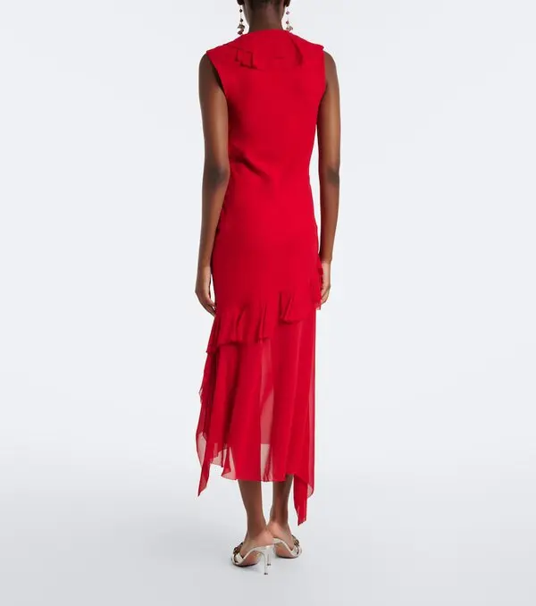 DE LA VALI Baila Floral Georgette Midi Dress