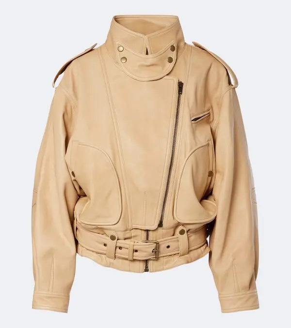 Isabel Marant Étoile Farza Leather Jacket - Beige