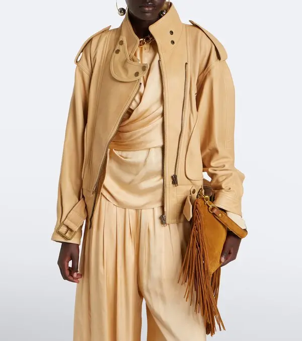 Isabel Marant Étoile Farza Leather Jacket - Beige